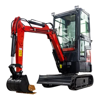 Mini Excavator 1 Ton with Closed Cab bucket and Thumb Clip Small Digger ...