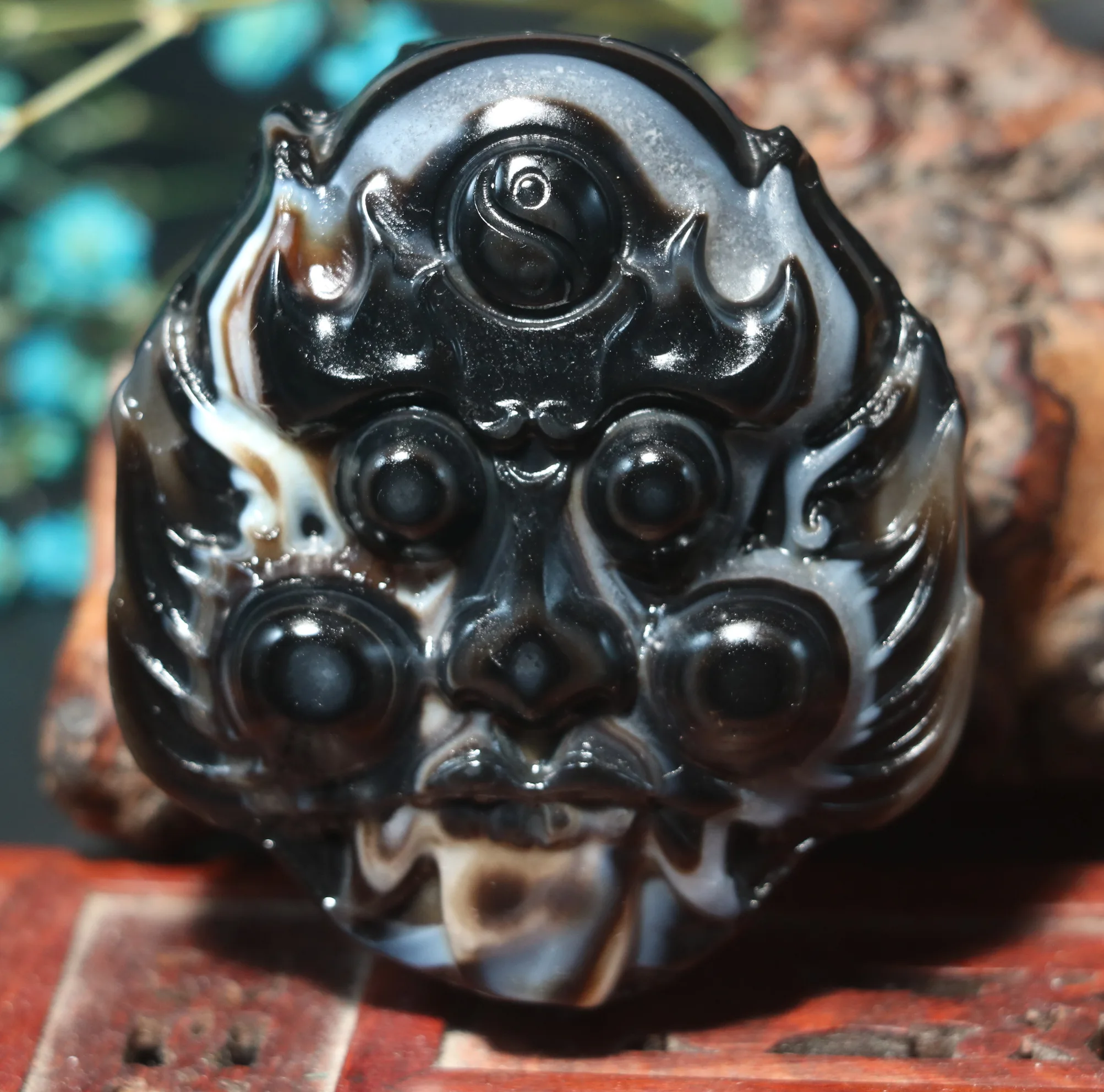 Power-Tibetan-Onyx-Sculptural-Ugly-Ghost-Mask-Heaven-Eye-Large-Belt ...