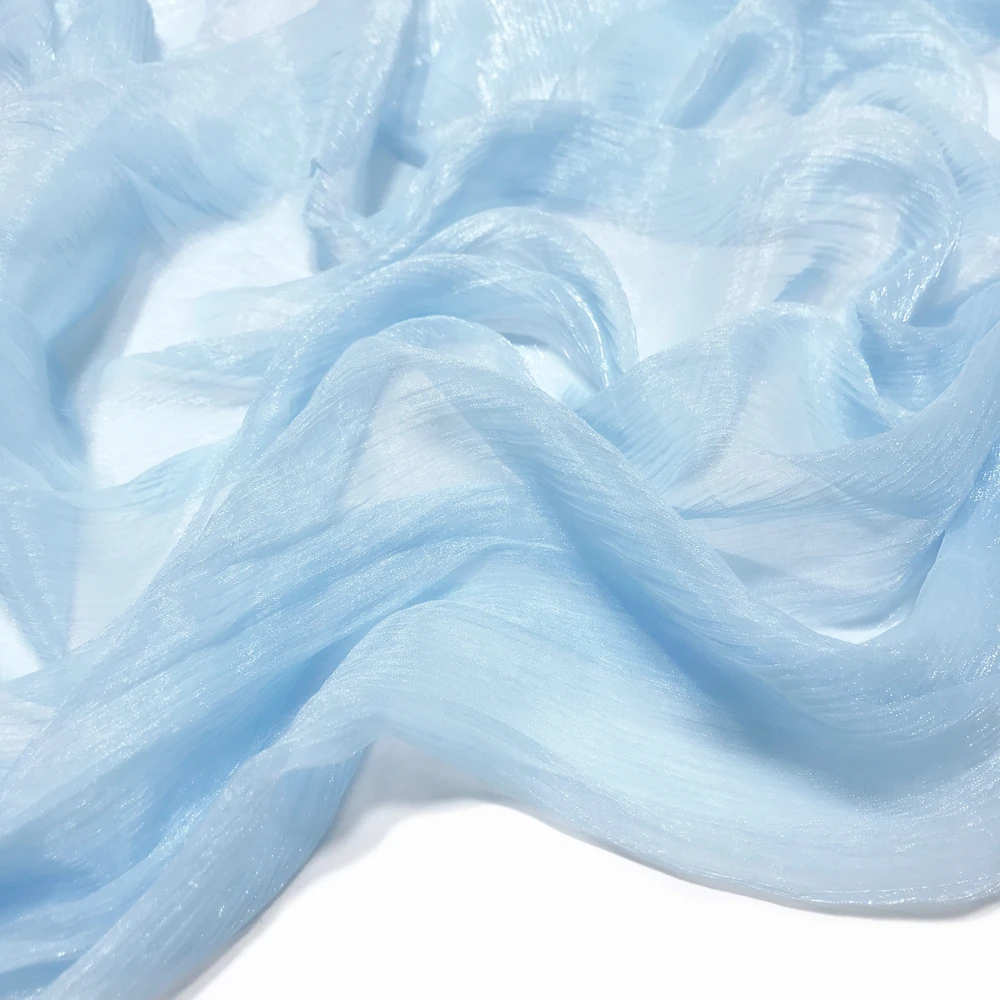 Blue Chiffon Fabric