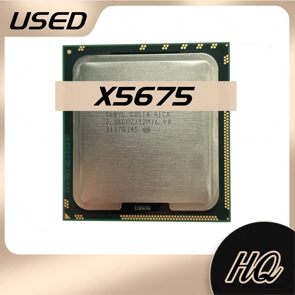 Soquete do núcleo Xeon-X5675 SIX, LGA, 1366, X-5675, SLBYL, 3,06 Ghz ...