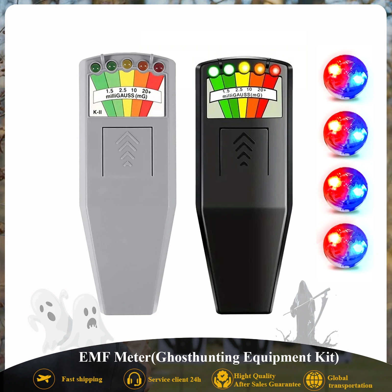 2025 NEW Professional Outdoor Tools 5 LED EMF Meter Magnetic Field ...