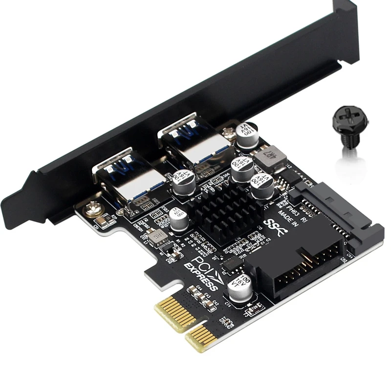 5Gbps USB 3.0 PCI E Expansion Card 4 Port USB3.0 Hub 19pin/20Pin Front ...