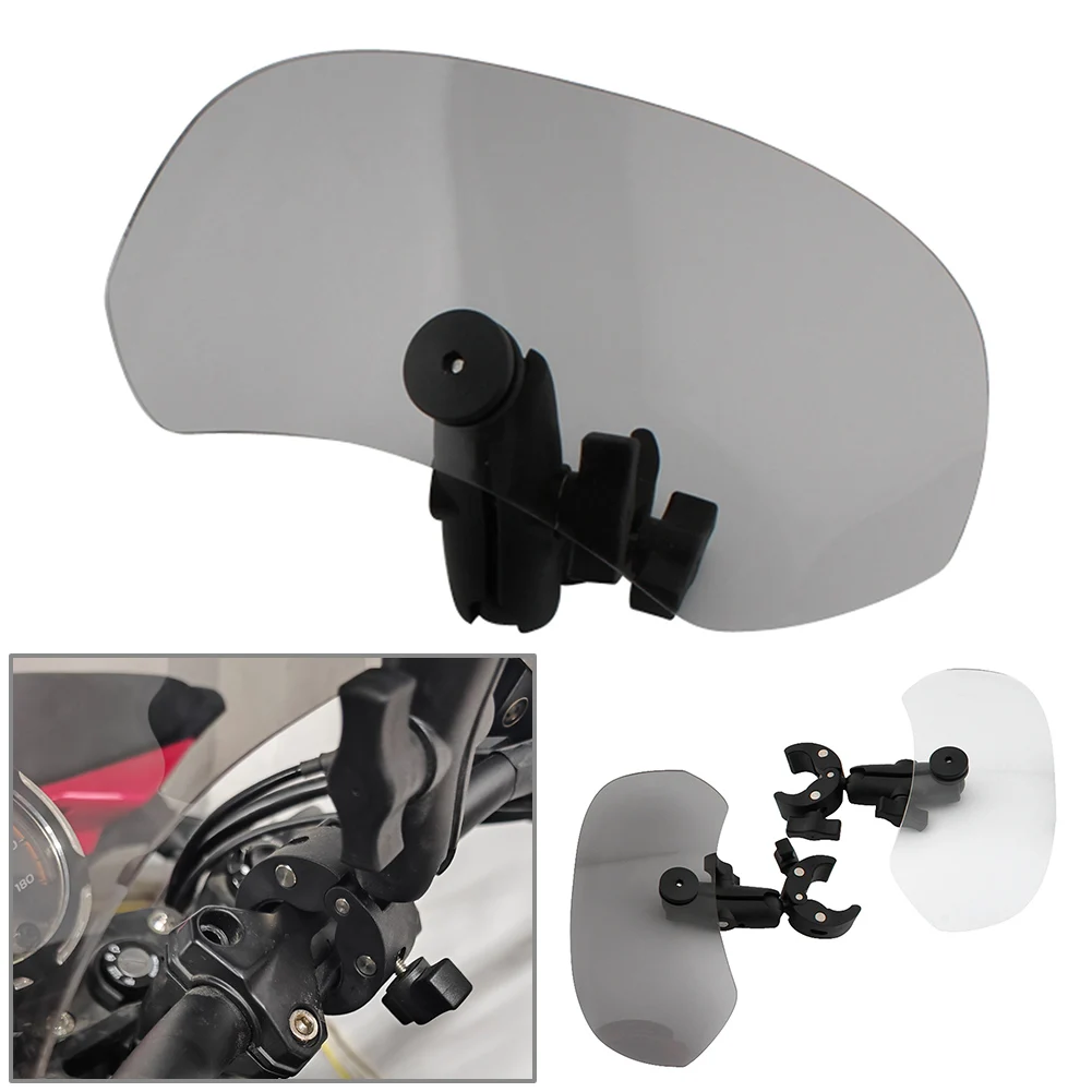 Universal-Motorcycle-Small-Front-Windshield-Wind-Deflector-Windscreen ...