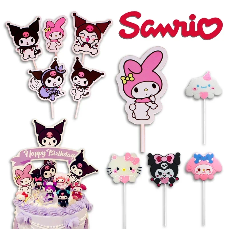 5-uds-Sanrio-Hello-Kitty-Kuromi-decoraci-n-de-pasteles-signo-Kawaii ...
