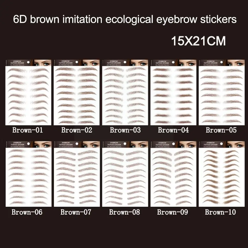 6D Hair Like Eyebrows Stickers Makeup Waterproof Eyebrow Stickers ...