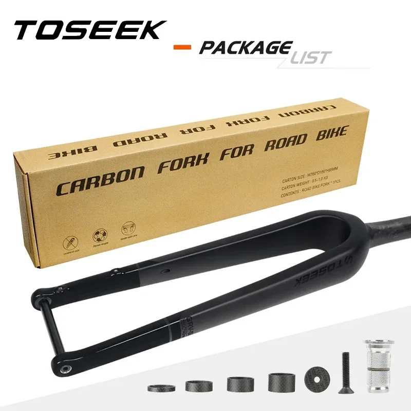 TOSEEK Gravel Fork All Carbon Fiber Road Bicycle Front Fork Quick ...