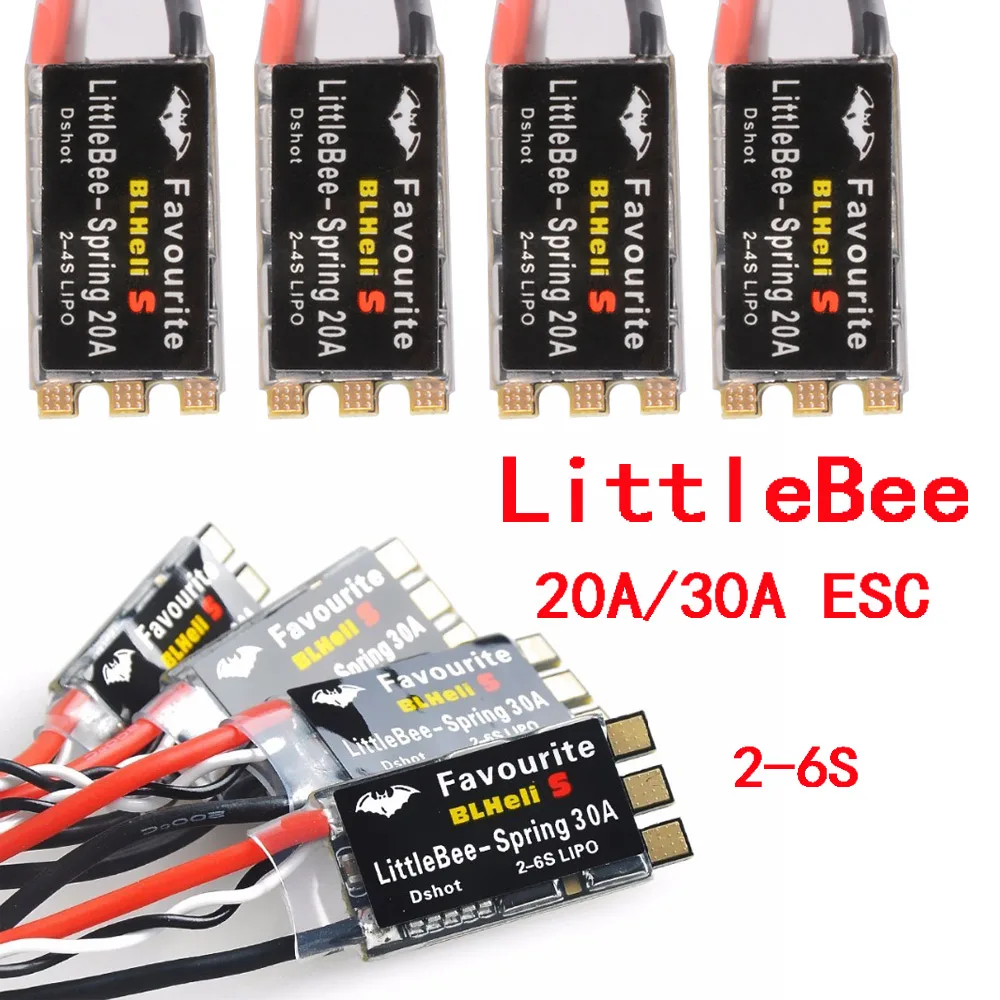 LITTLEBEE BLHeli s FVT Little bee SPRING 20A / 30A Brushless ESC 2 6S Supports Mulitshot DSHOT ...