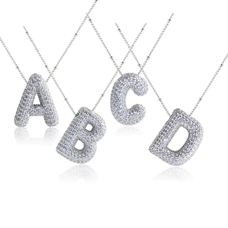 Minar-Personality-Sparkly-CZ-Cubic-Zirconia-Chunky-26-Letter-Pendant ...