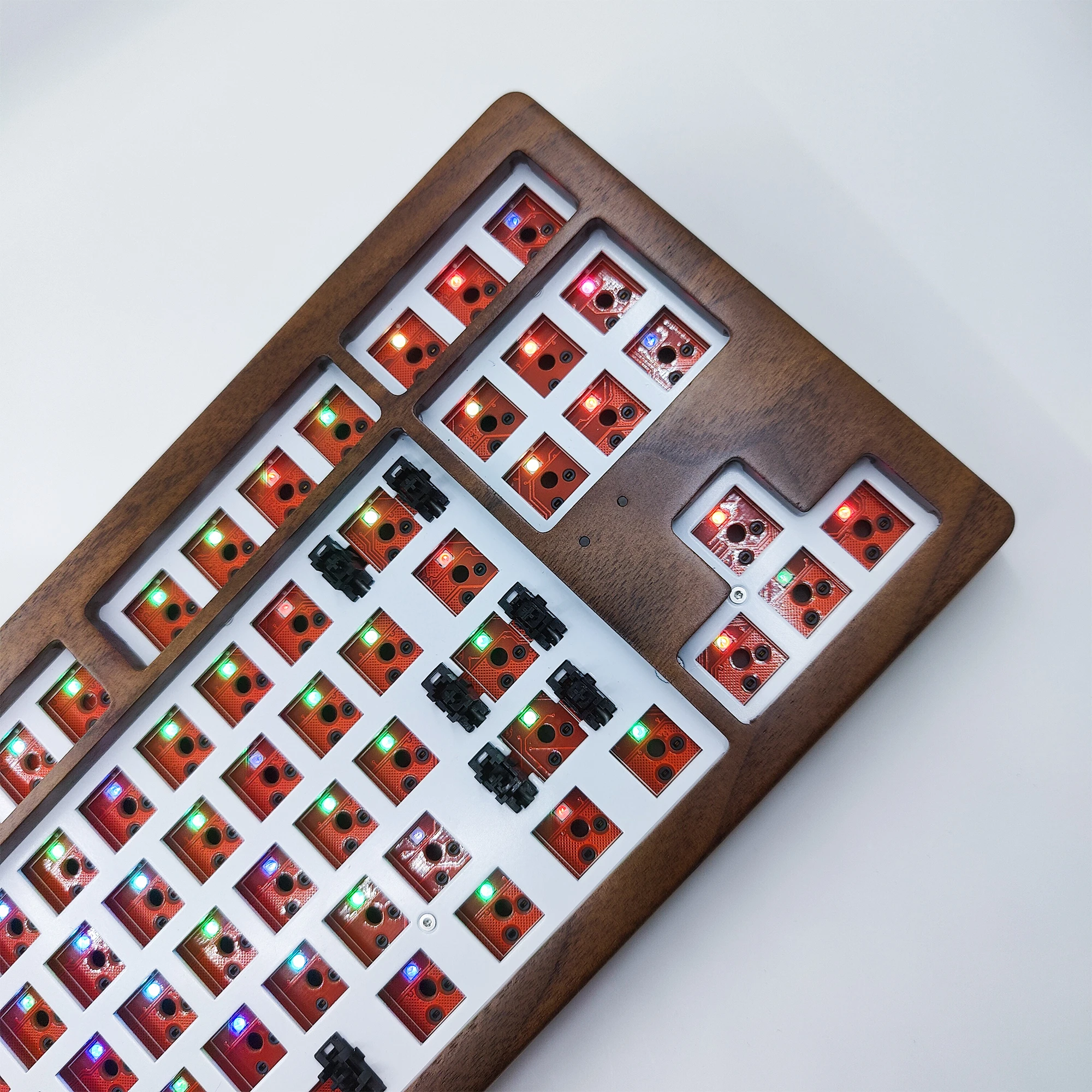 KASHCY Soild Wood Wired TKL Mechanical Keyboard Kit Walnut Rosewood Hot ...