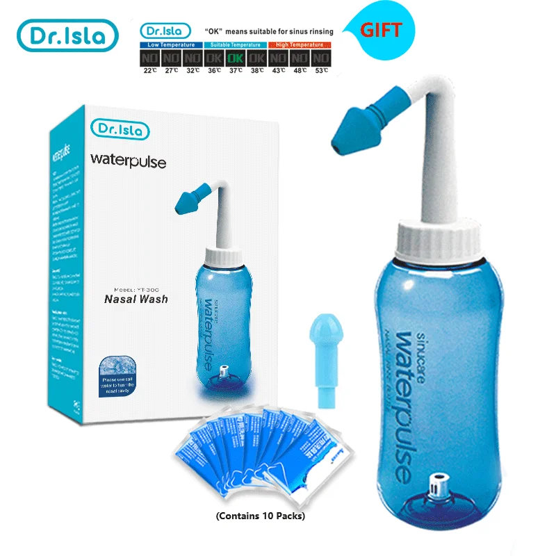 Dr.isla 330ML Irrigador nasal Botella de enjuague nasal Limpiador de lavado nasal Protector ...