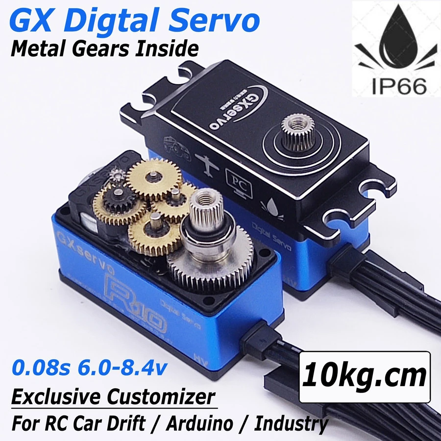 Gxservo R10 10kg 7.4v High Speed Voltage Metal Gears Waterproof Low ...