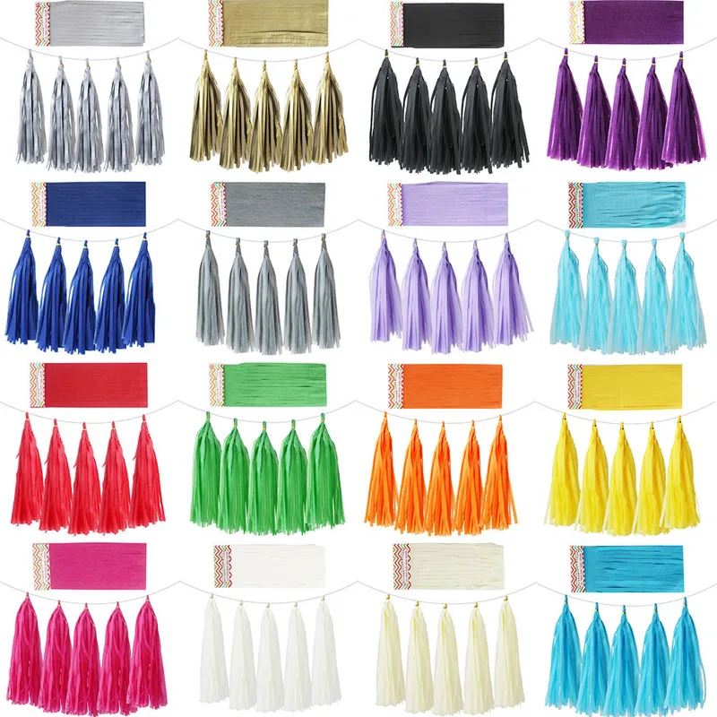 5pcs-lot-Mixed-DIY-Tissue-Paper-Tassel-Garland-for-Wedding-Kids-Unicorn ...