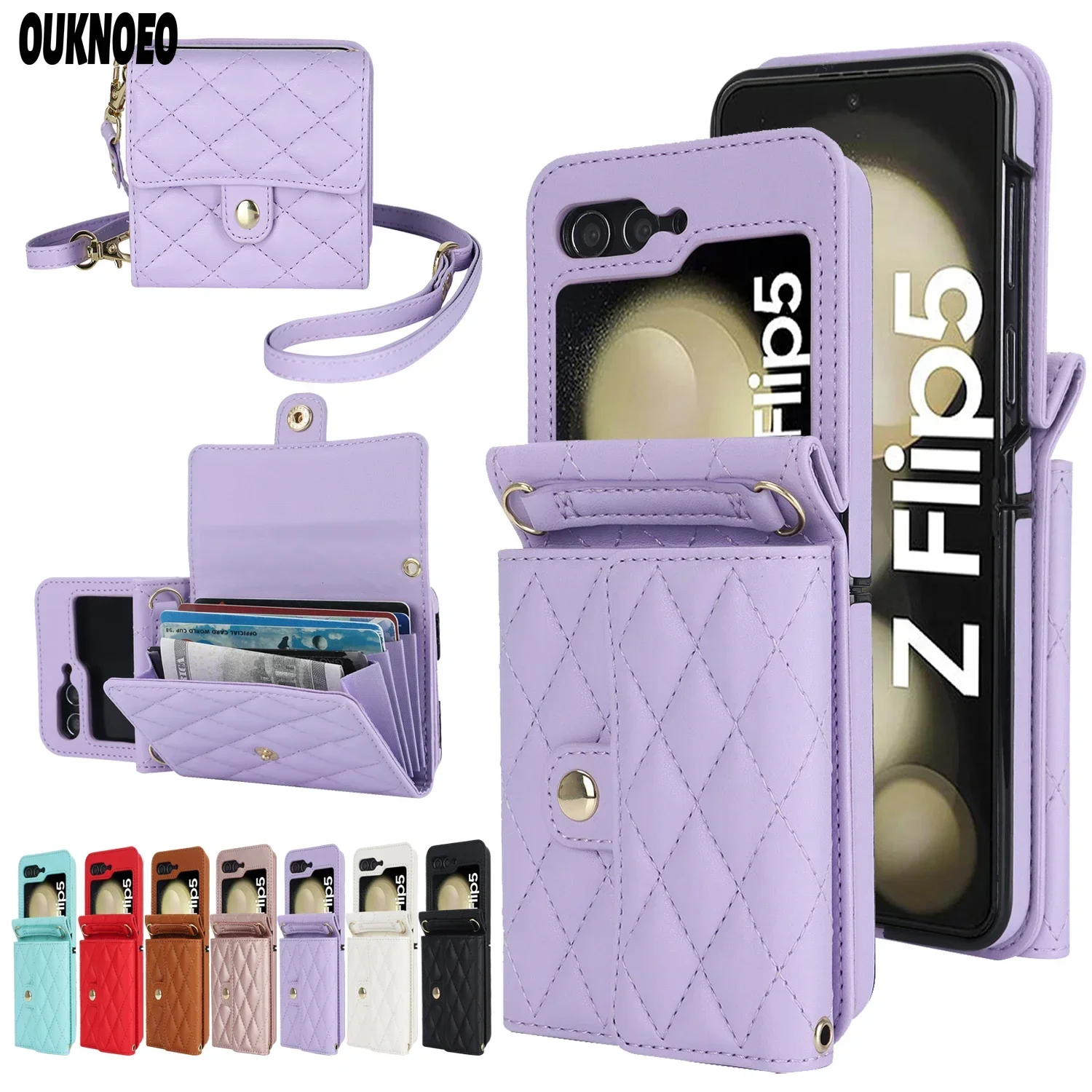 Crossbody-Bag-Fashion-Leather-Phone-Case-For-Samsung-Galaxy-Z-Flip-5-4 ...