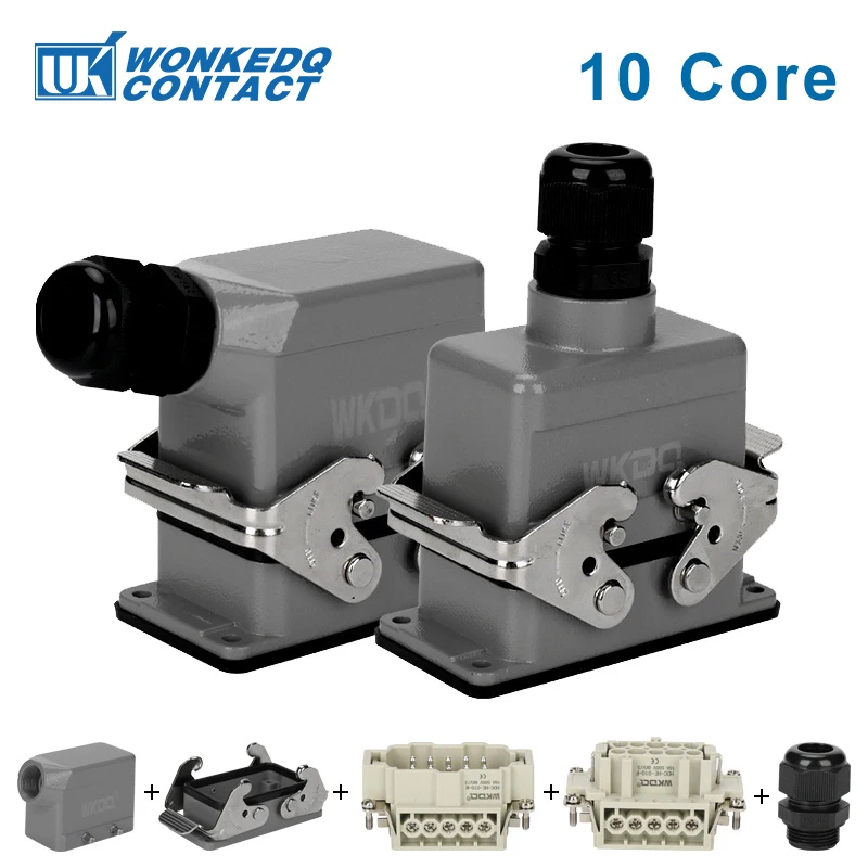Heavy Duty Power Connectors HDC HE 10 Inserts 500V 16A Contact Screw ...