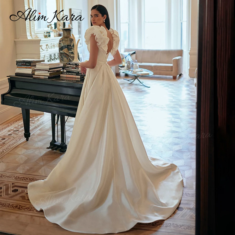 Alim-Kara-Sleeveless-Satin-Wedding-Dress-2025-Chic-V-neck-A-Line ...