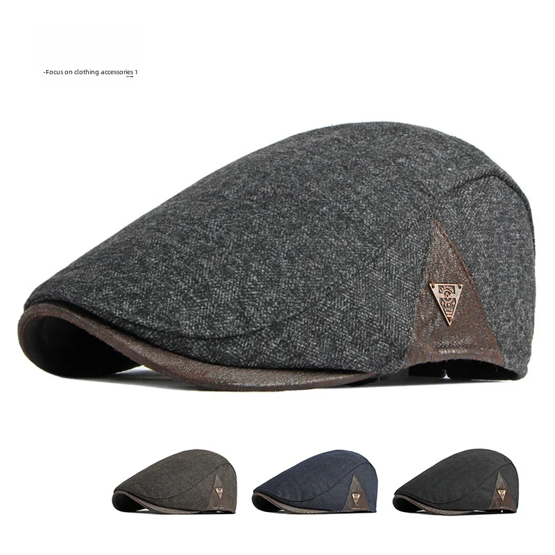 Autumn-Winter-Men-Beaver-Hat-English-Retro-Thickened-Warm-Duckbill-Cap ...