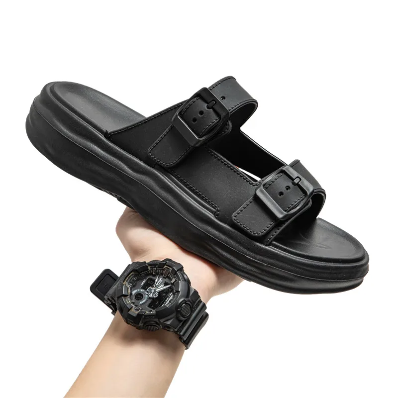 High Quality Summer Men Beach Sandals Outdoor Slippers Buckle Thick ...