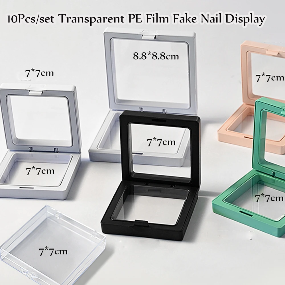 10Pcs-Professional-Fake-Nail-Storage-Box-7-8cm-Square-Transparent-PE ...