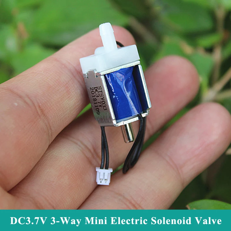 Small Mini Electric Solenoid Valve DC 3V 3.7V 2 Position 3 Way Gas Air Flow Control Valve Air ...