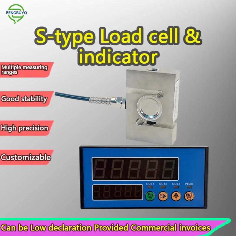 S-Type S Shape Tension Compression Load Cell & 24V 220V Indicator High ...