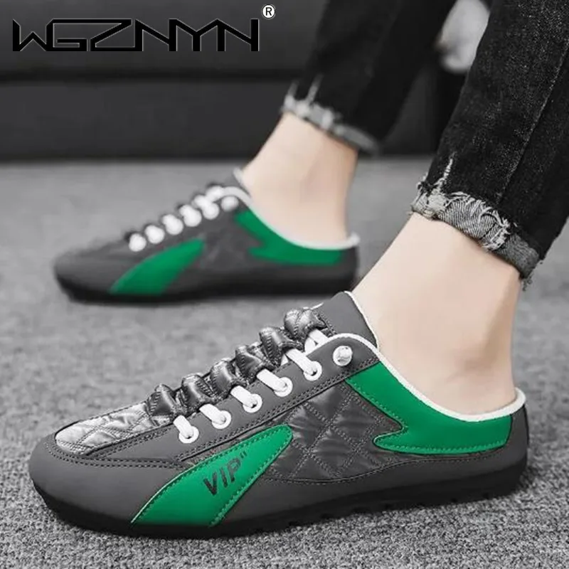 Fashion Luxury Men New Style Wild Flat Slippers Summer Mules Thin Mens ...