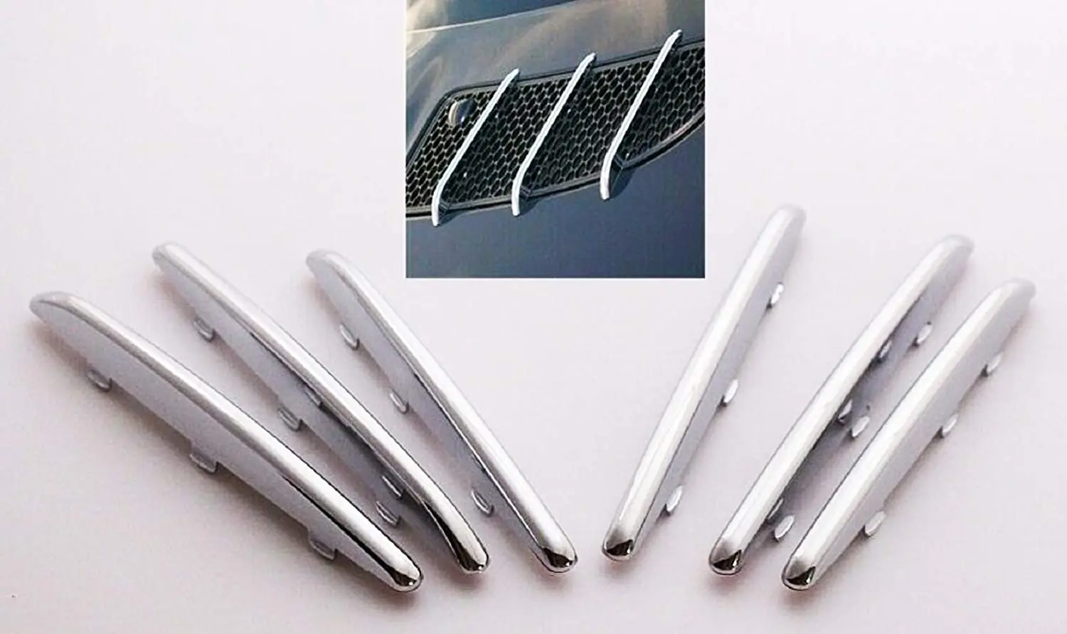 Styling Chrome Front Grille Fin Covers 6PCS Brand New for Mercedes Benz ...