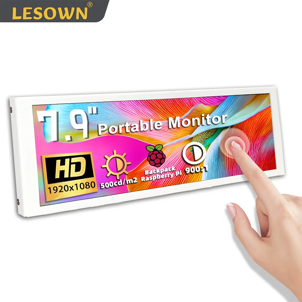 LESOWN Touchscreen Compact Monitor 7.9 Inch 400×1280 IPS Second ...