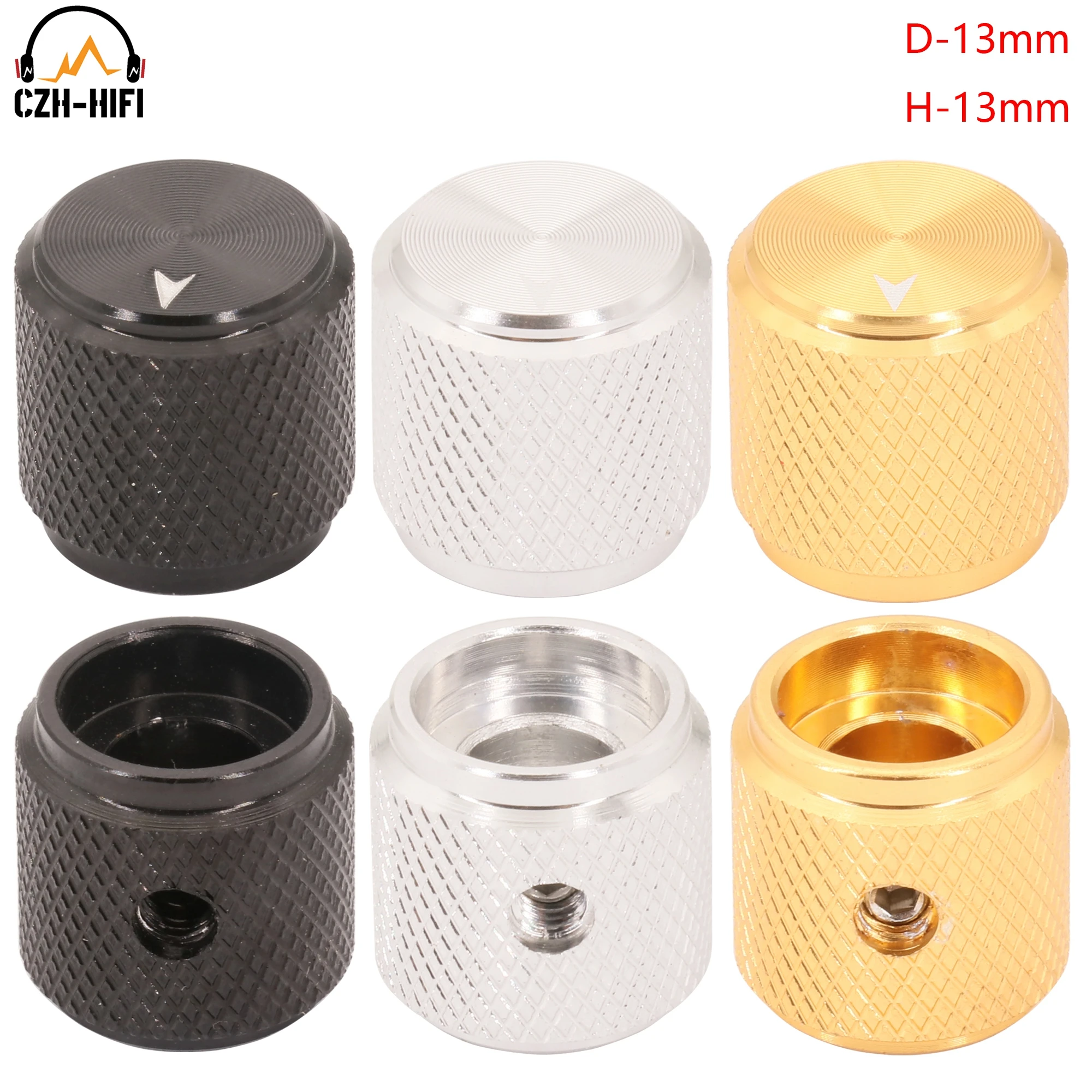 1pc 13x13mm CNC Machined Solid Aluminum Pointer Knob Button Cap for ...