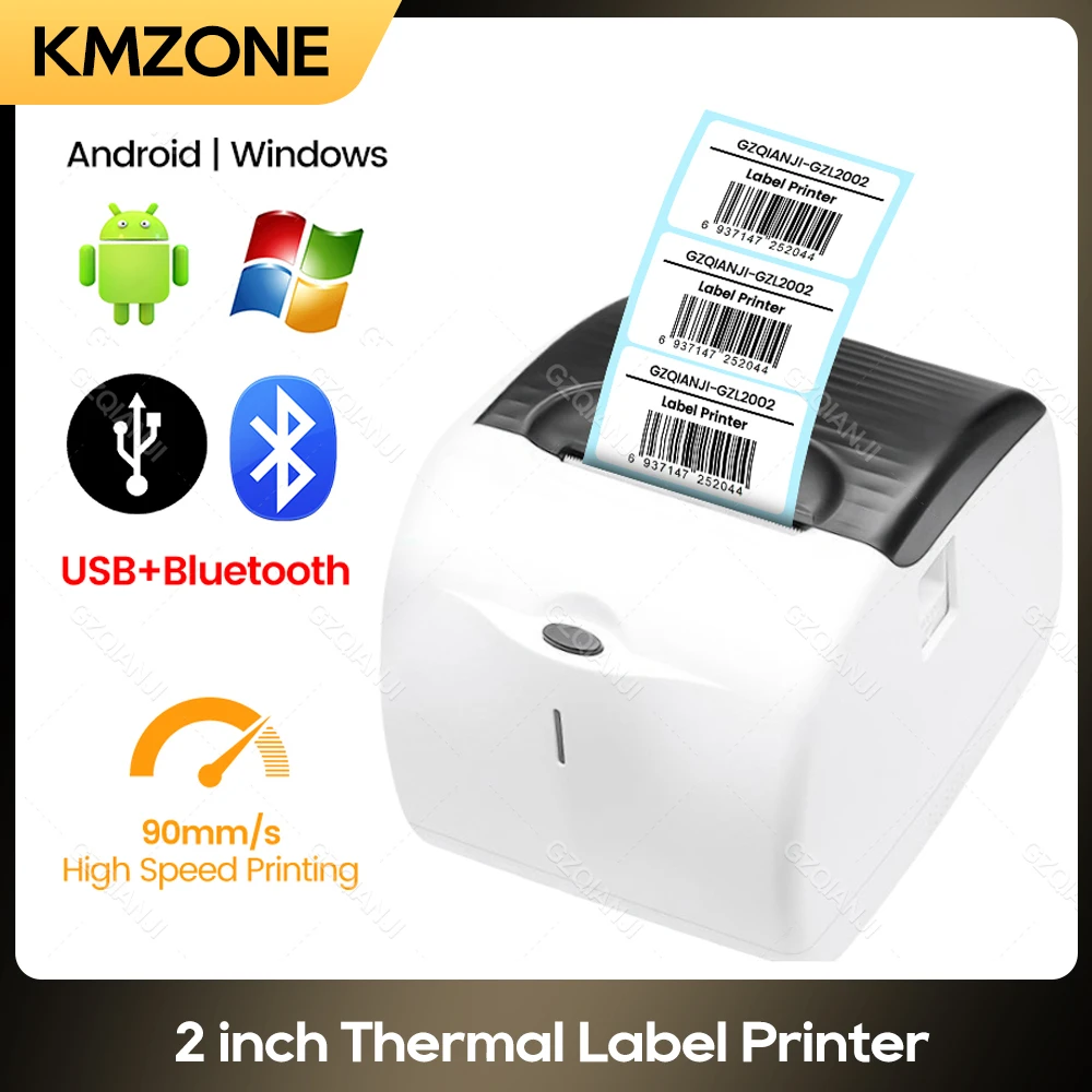 58MM Desktop Thermal Label Printer Bluetooth Mini 20mm 58mm Barcode ...