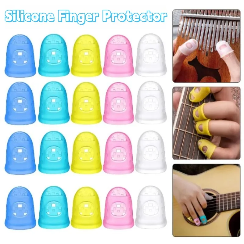 4PCS-Silicone-Guitar-Finger-Guards-Non-slip-Fingertip-Protection-Covers ...