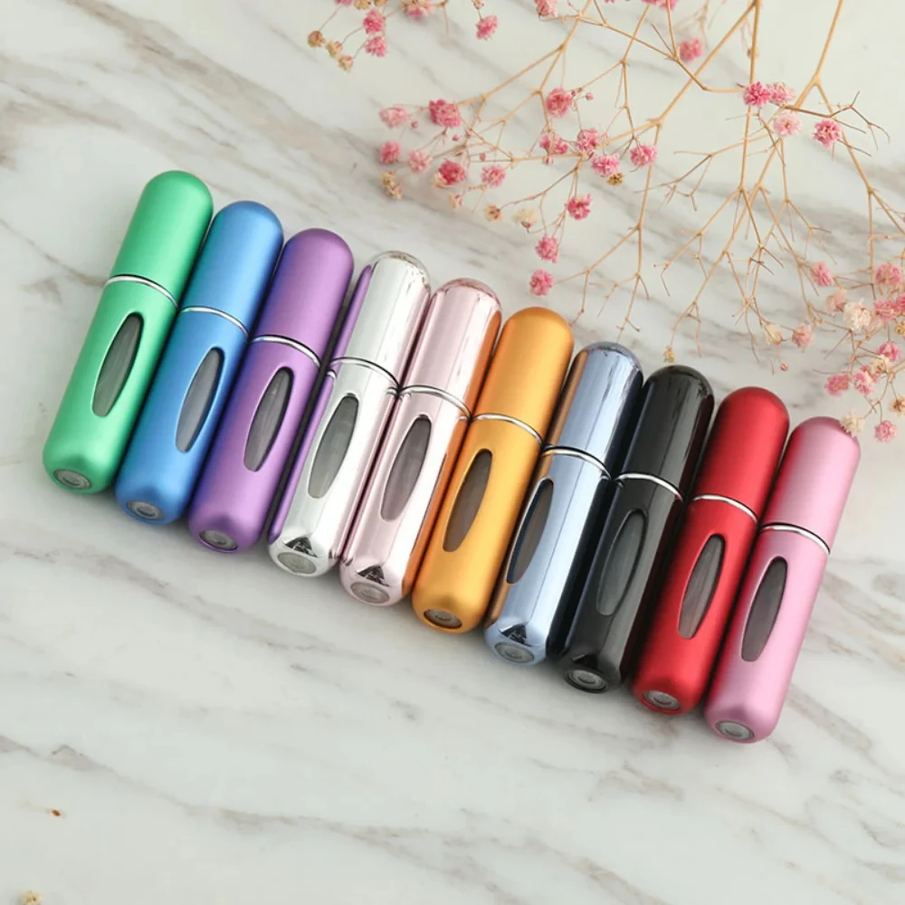 5ml Mini Refillable Perfume Bottle with Spray Scent Pump Empty Cosmetic ...