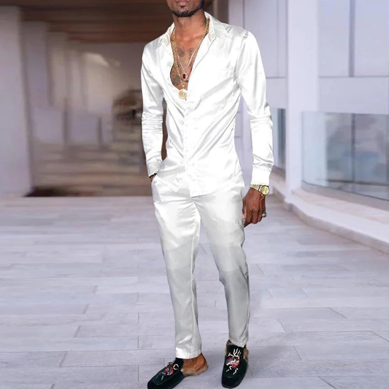 Mens Two Piece Casual Outfits Streetwear Fashion Gradient Color Loose ...