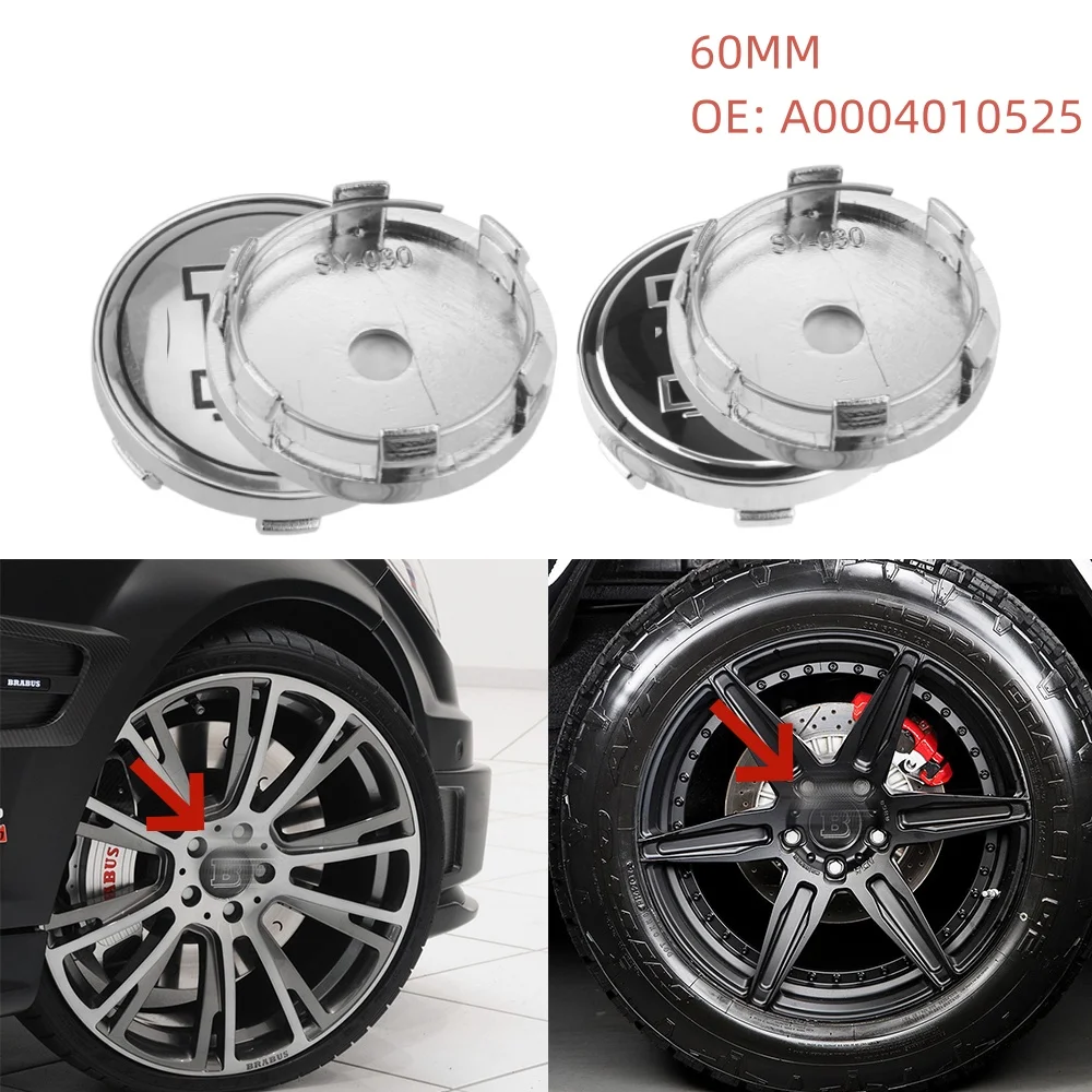 4Pcs-60MM-Black-Silver-Wheel-Rims-Center-Hub-Caps-For-Mercedes-Benz ...