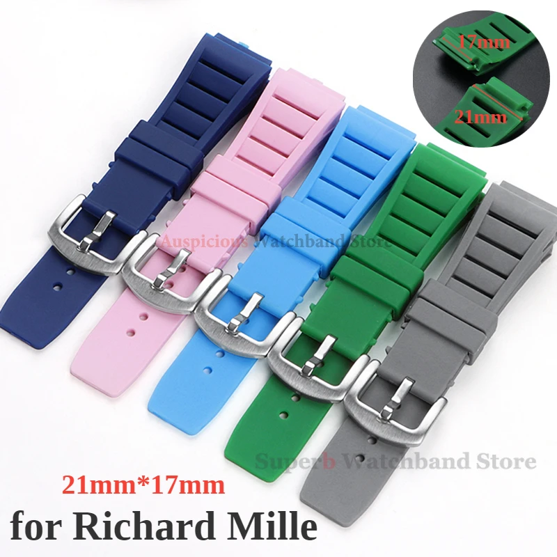 21mm-17mm-Waterproof-Silicone-Strap-for-Richard-Mille-Straps-for-RM011 ...