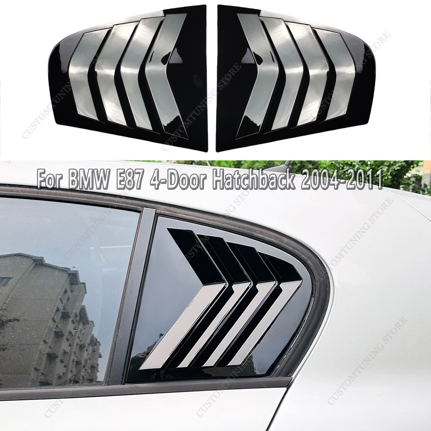 For BMW E87 Car Styling Rear Window Louvers 116i 116d 118d 118i 120d ...