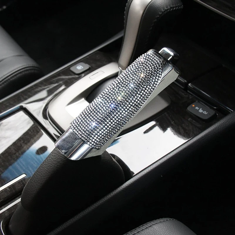 Universal-Diamond-Rhinestone-Car-Hand-Brake-ABS-Cover-Handbrake-Sleeve ...