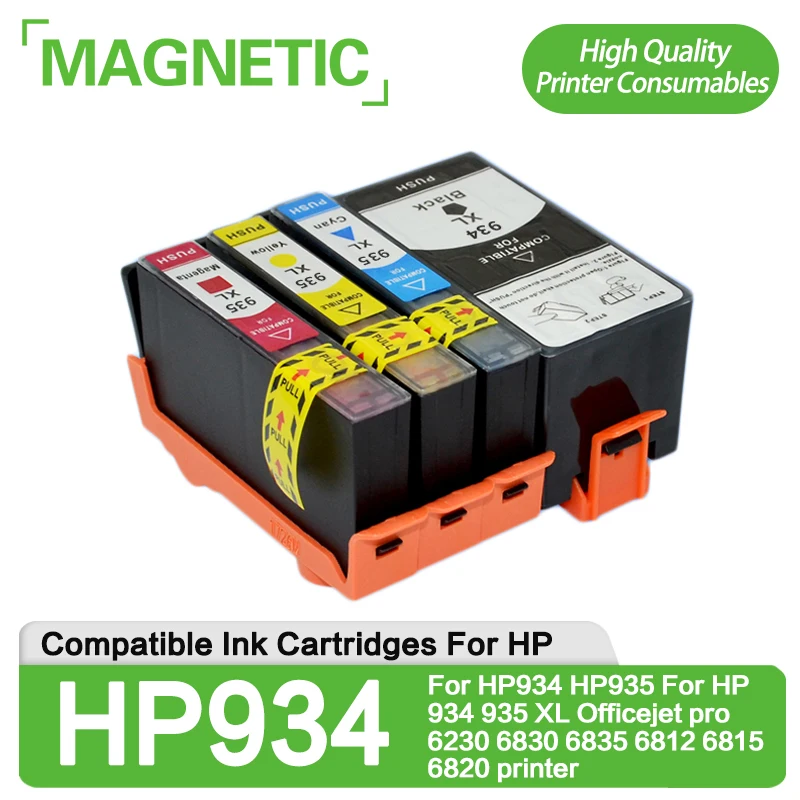 4pcs-Magnetic-Compatible-Ink-Cartridges-For-HP934-HP935-For-HP-934-935 ...
