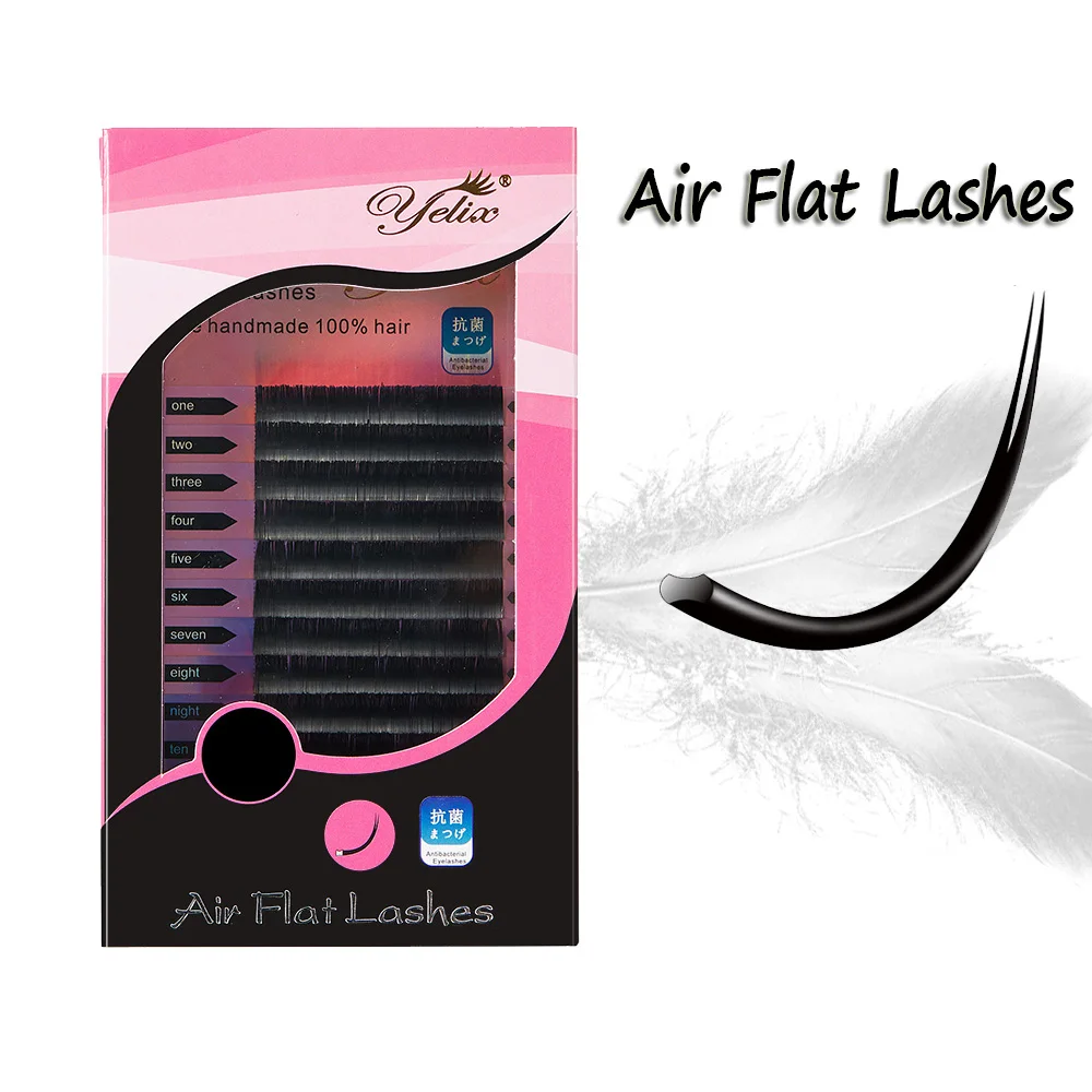 Yelix Air Ultra Soft Flat Lashes Double Tip Ellipse Flat Eyelash ...