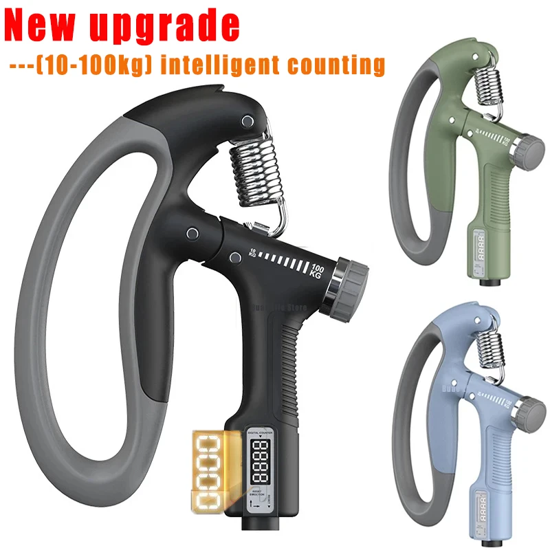 10-100Kg Adjustable Hand Grip Strengthener Electronic Countable Heavy ...
