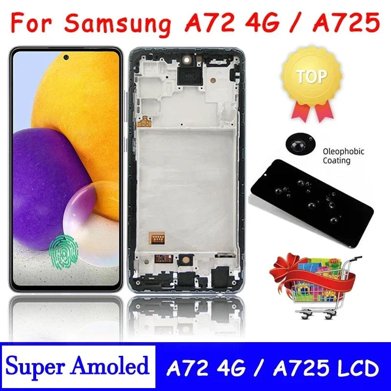 Super-AMOLED-A72-Display-Screen-for-Samsung-A72-A725-A725F-Lcd-Display ...