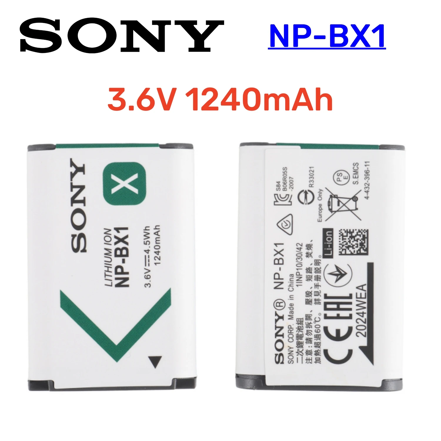 Original NP-BX1 Battery for Sony NP-BX1 NP BX1 Battery HX300 HX400 HX50 ...