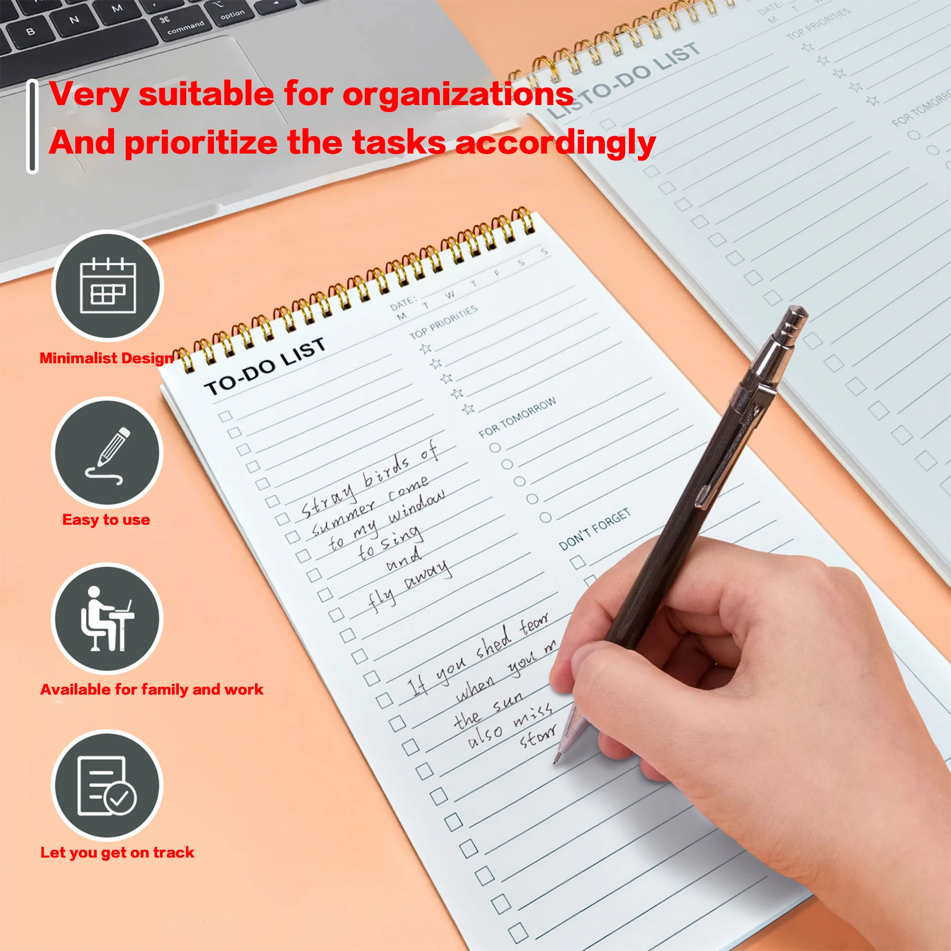 Spiral To Do List Notepad: With Multiple Functional Sections , Daily ...