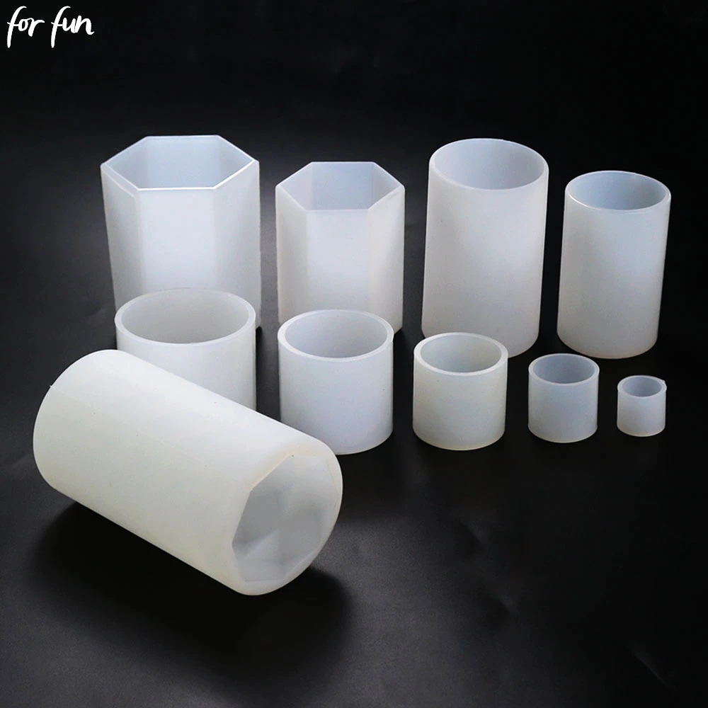 For fun Cylinder Hexagon Silicone Mold DIY Epoxy Resin mold Candle ...