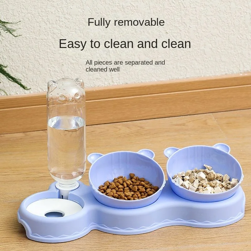 Pet Cat Bowl Automatic Feeder DIY Multi-in-one Splicing