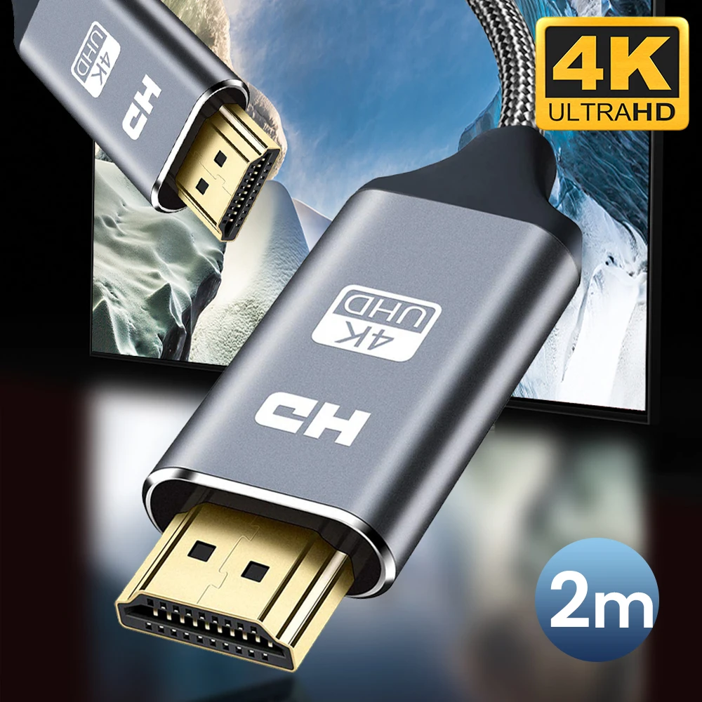 4K-HDMI-Cable-6-6ft-2m-High-Speed-Hdmi-Cable-Braided-Nylon-Gold ...