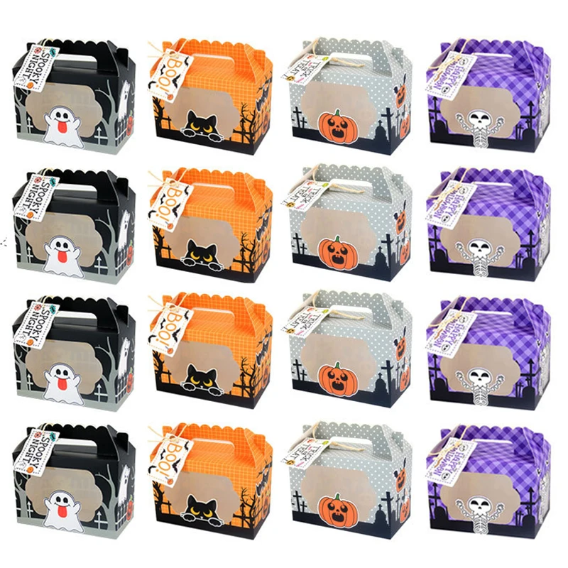 3/6pcs Halloween Paper Candy Box Halloween Decor Favor Ghost Pumpkin ...
