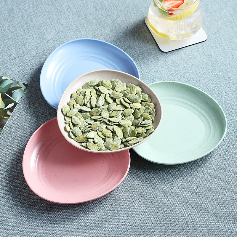 5Pcs-Nordic-Style-Wheat-Straw-Dinner-Plate-Bone-Dish-Household-Square ...