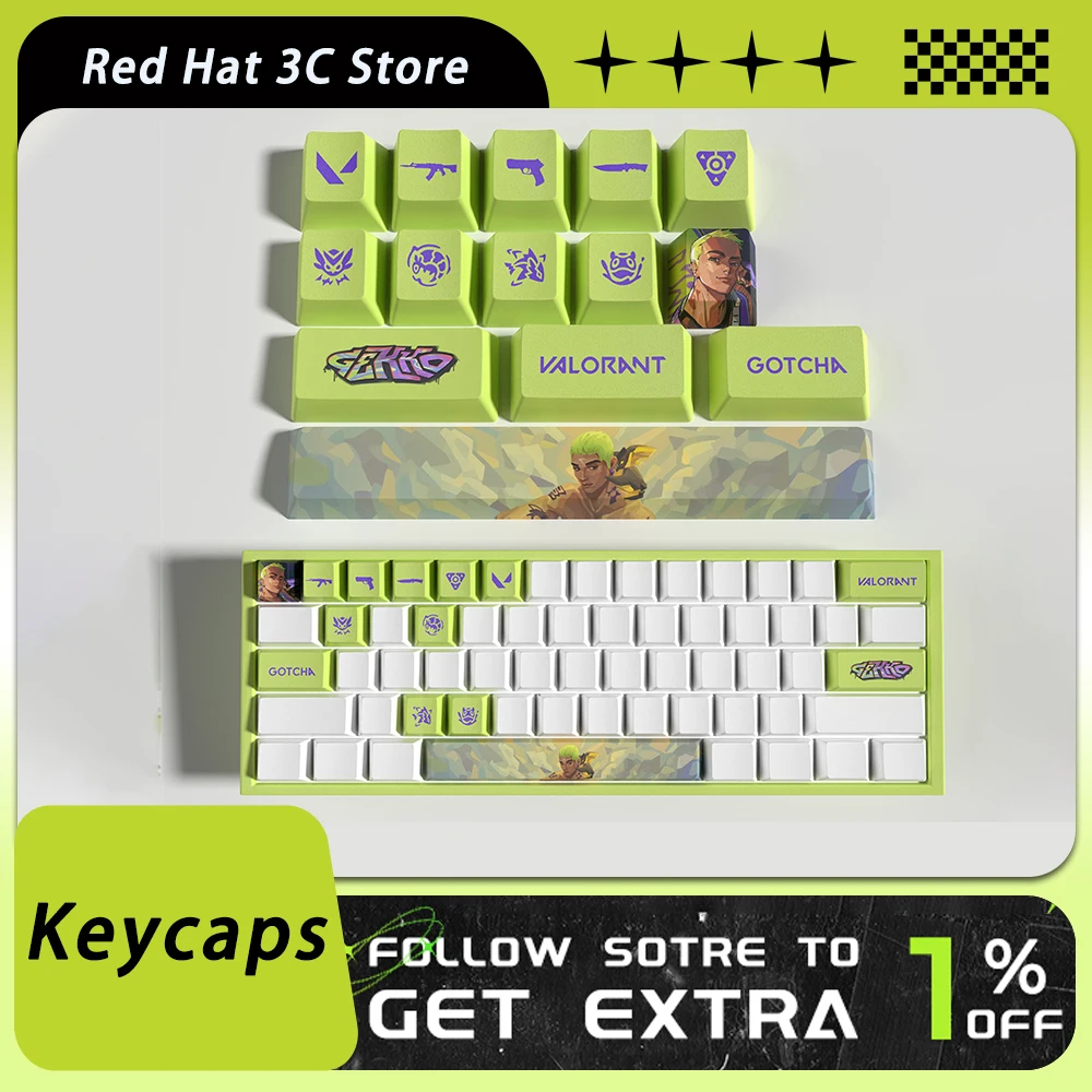 VALORANT-Keycaps-Thermal-Sublimation-PBT-OEM-Profile-Cherry-Profile-14 ...