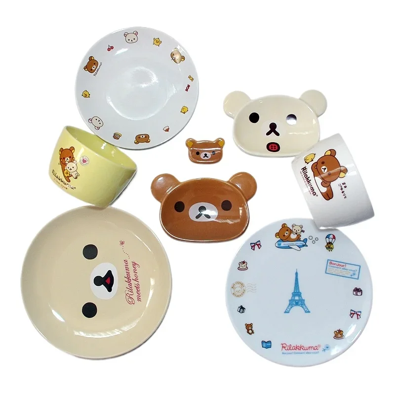 Japan-Rilakkumas-Plates-Cute-Cartoon-Bear-Children-Ceramic-Tableware ...
