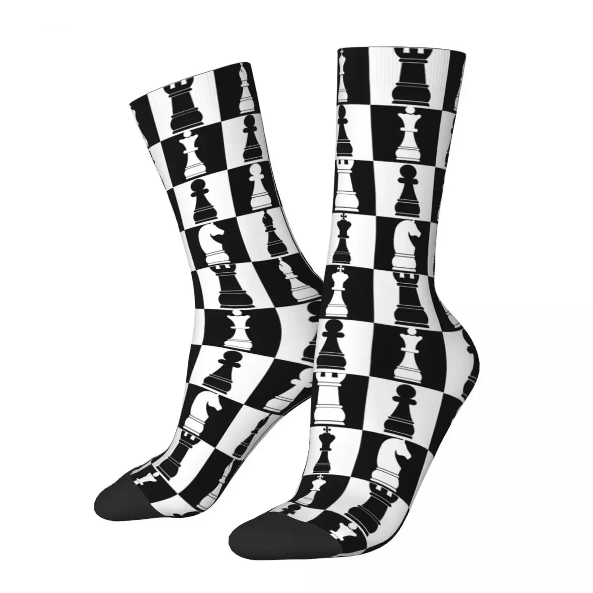 Black-And-White-Chess-Stuff-Socks-Flexible-Chess-Board-Print-Pattern ...